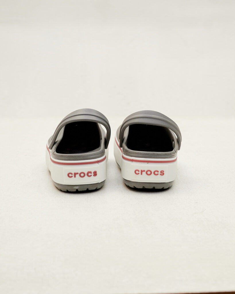 (2FOR35K) FRENCH GREY X WHITE PLATFORM CLOGGS CROCS - Debrasgrace