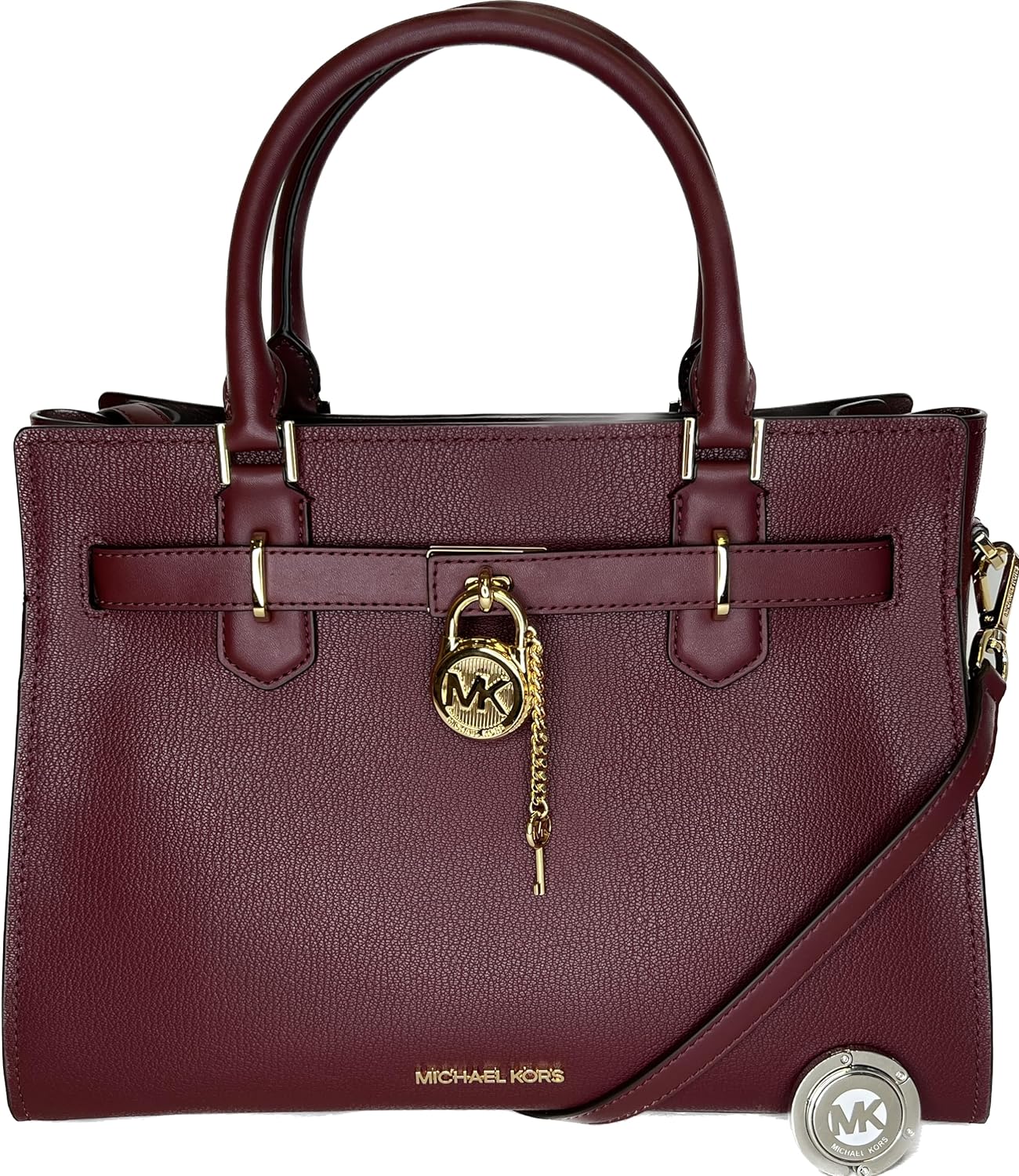 MICHAEL KORS DARK CHERRY HAMILTON MEDIUM BAG - Debrasgrace