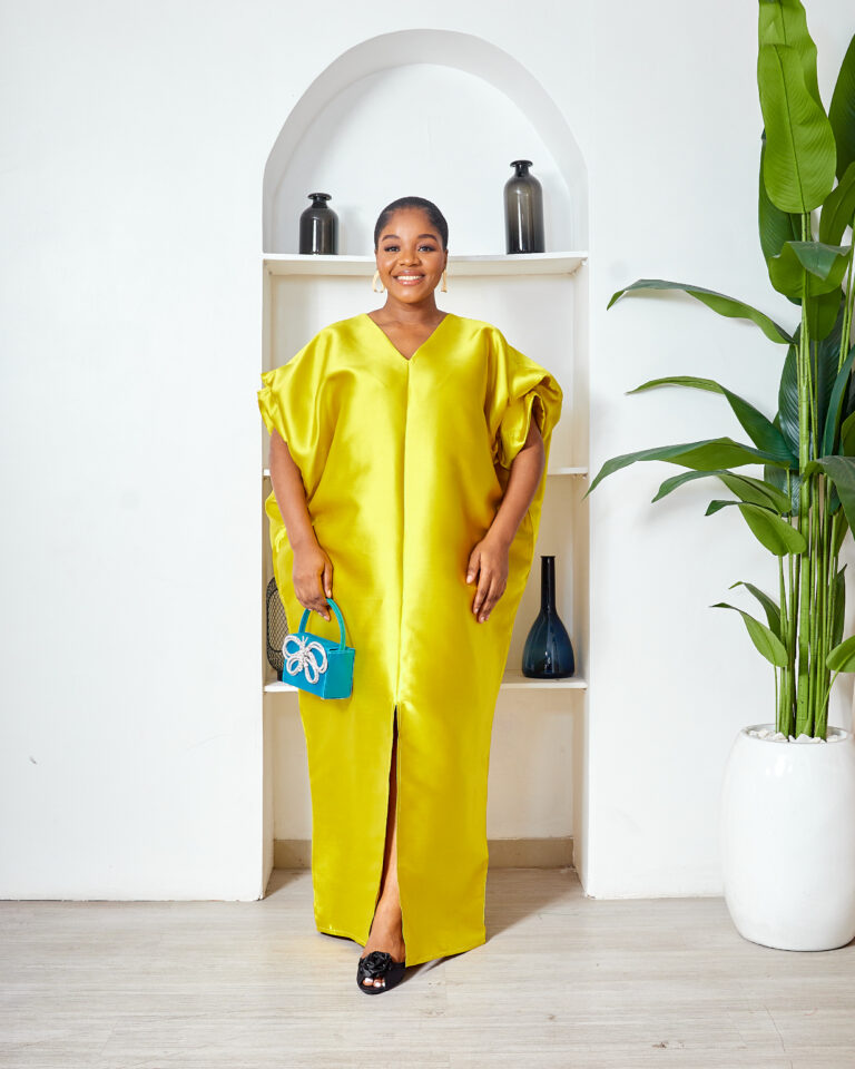 SASHES X HIDES LEMON MIKADO CAFTAN - Debrasgrace