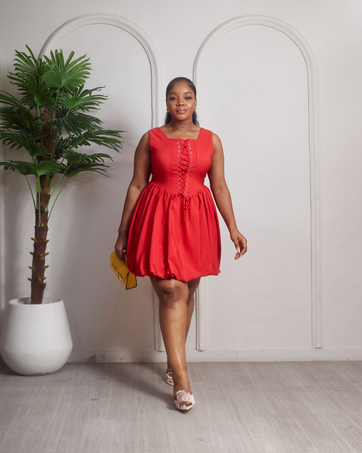 (2FOR50K)ZR RED CORSET BUBBLE MINI DRESS - Debrasgrace